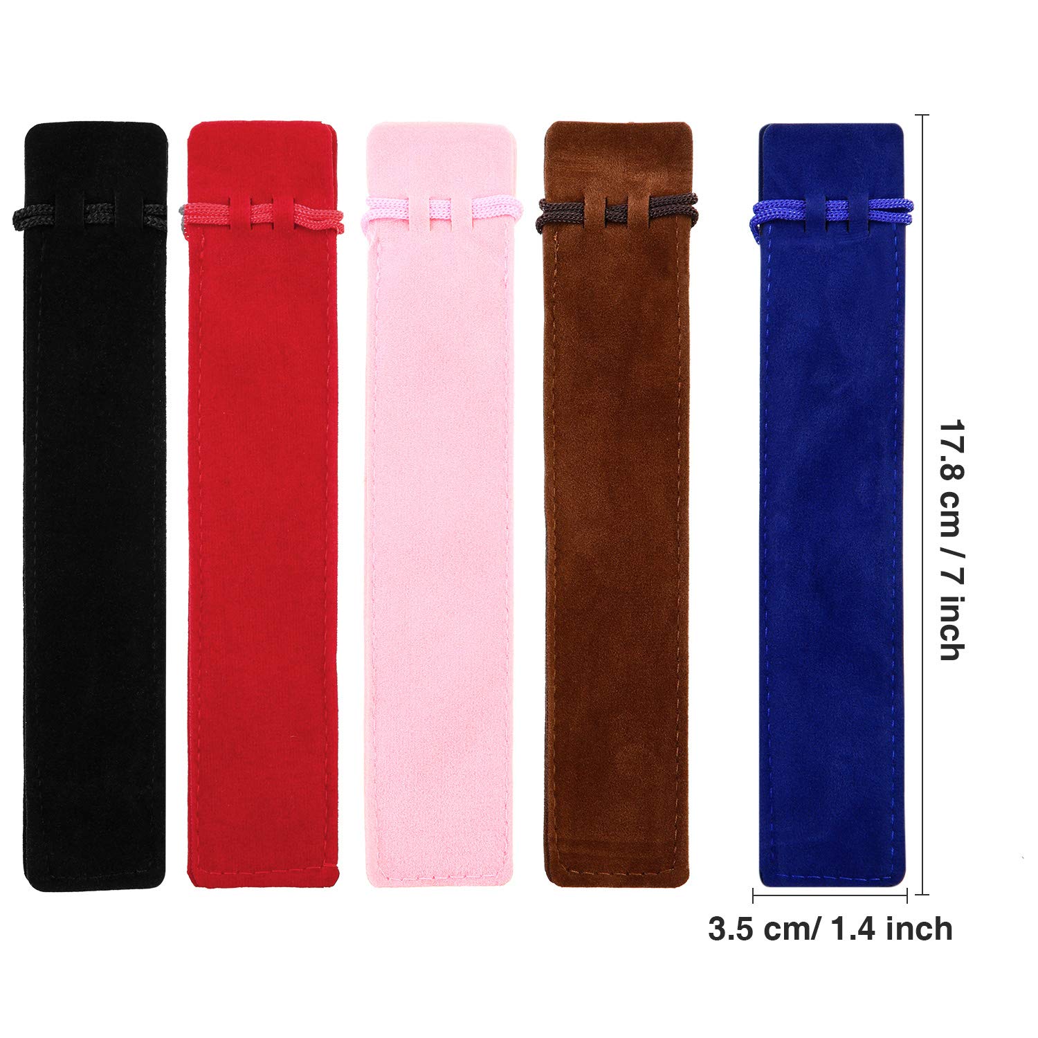 50 Pieces Pen Pouch Velvet Drawstring Pen Bag Velvet Case Pencil Bag for Pen and Pencil (Multicolor)