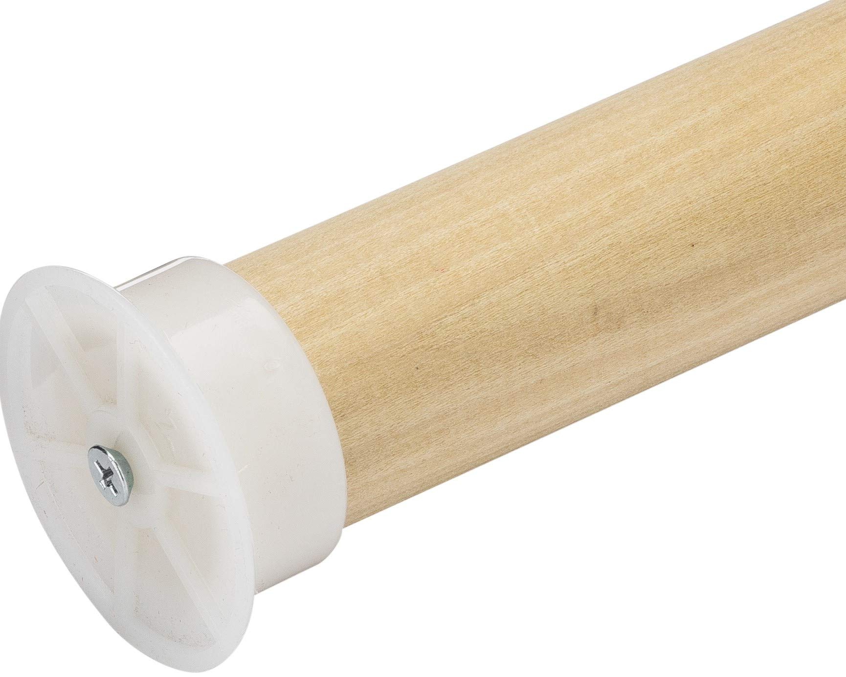 1 3/8" Thick Solid Wood Closet Pole with Plastic End-brackets (3 FT)