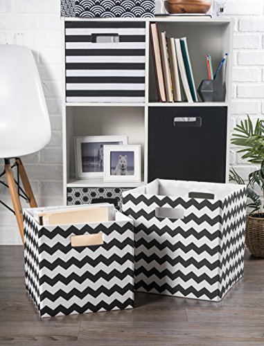 DII Poly-Cube Storage Collection Hard Sided, Collapsible Solid, Large, Black