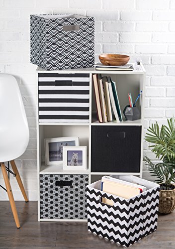 DII Poly-Cube Storage Collection Hard Sided, Collapsible Solid, Large, Black