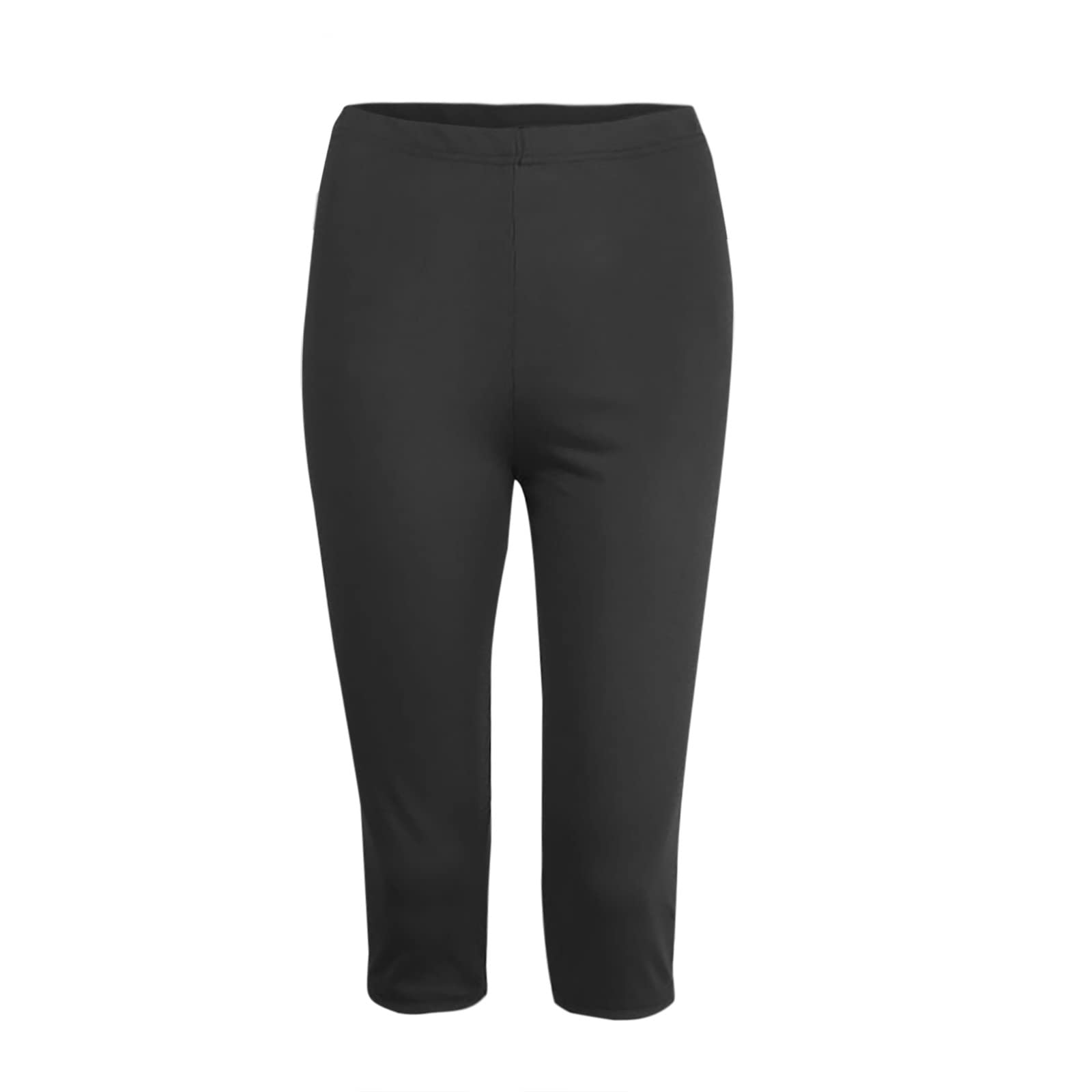 Womens Yoga Pants Capri Leggings Low Rise Skinny Workout Leggings Breathable Stretchy Capris Athletic Cropped Pants Black