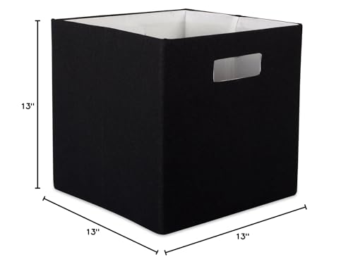 DII Poly-Cube Storage Collection Hard Sided, Collapsible Solid, Large, Black