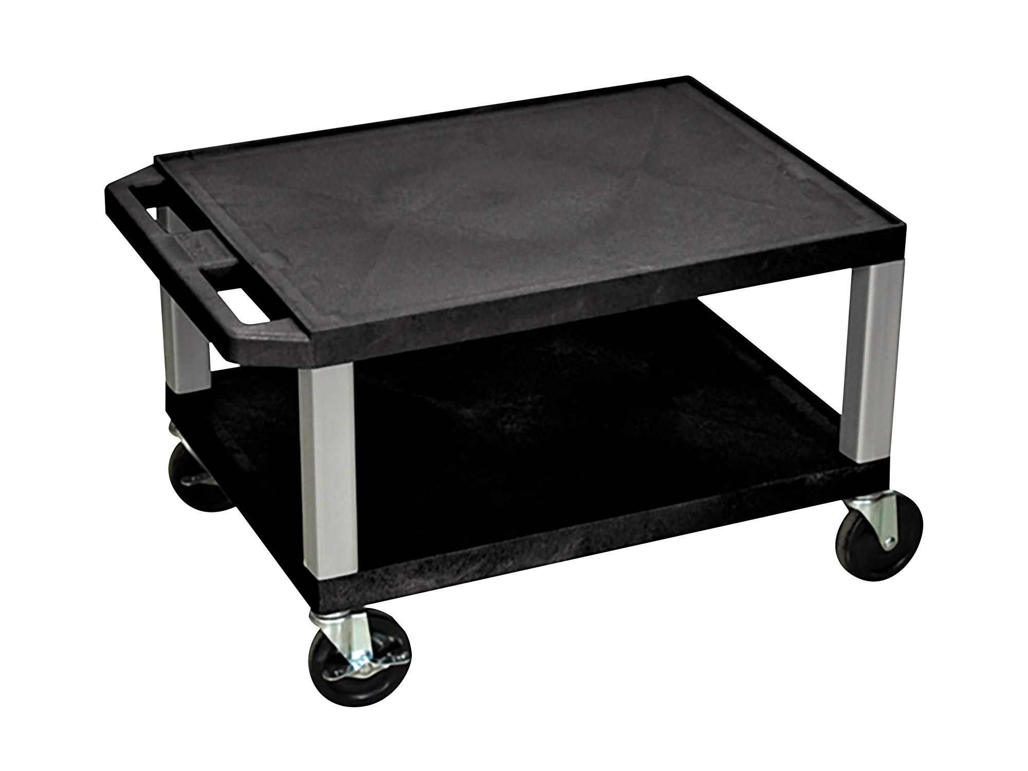 H Wilson Luxor 16"H AV Cart - Two Shelves - Black Legs
