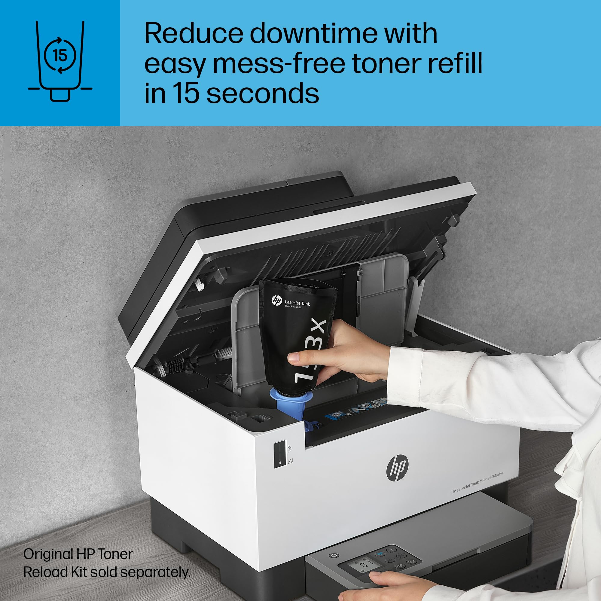 HP LaserJet Tank MFP 2604sdw Wireless Black & White Printer Prefilled With Up to 2 Years of Original HP Toner (381V1A)