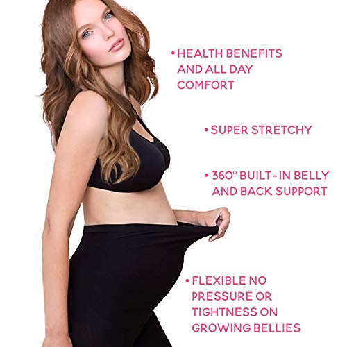 Terramed Maternity Leggings Over The Belly | Maternity Compression Leggings Capri | Belly Support Pregnancy Leggings for Women | Maternity Capris | Maternity Tights for Workout, Yoga & More | Small