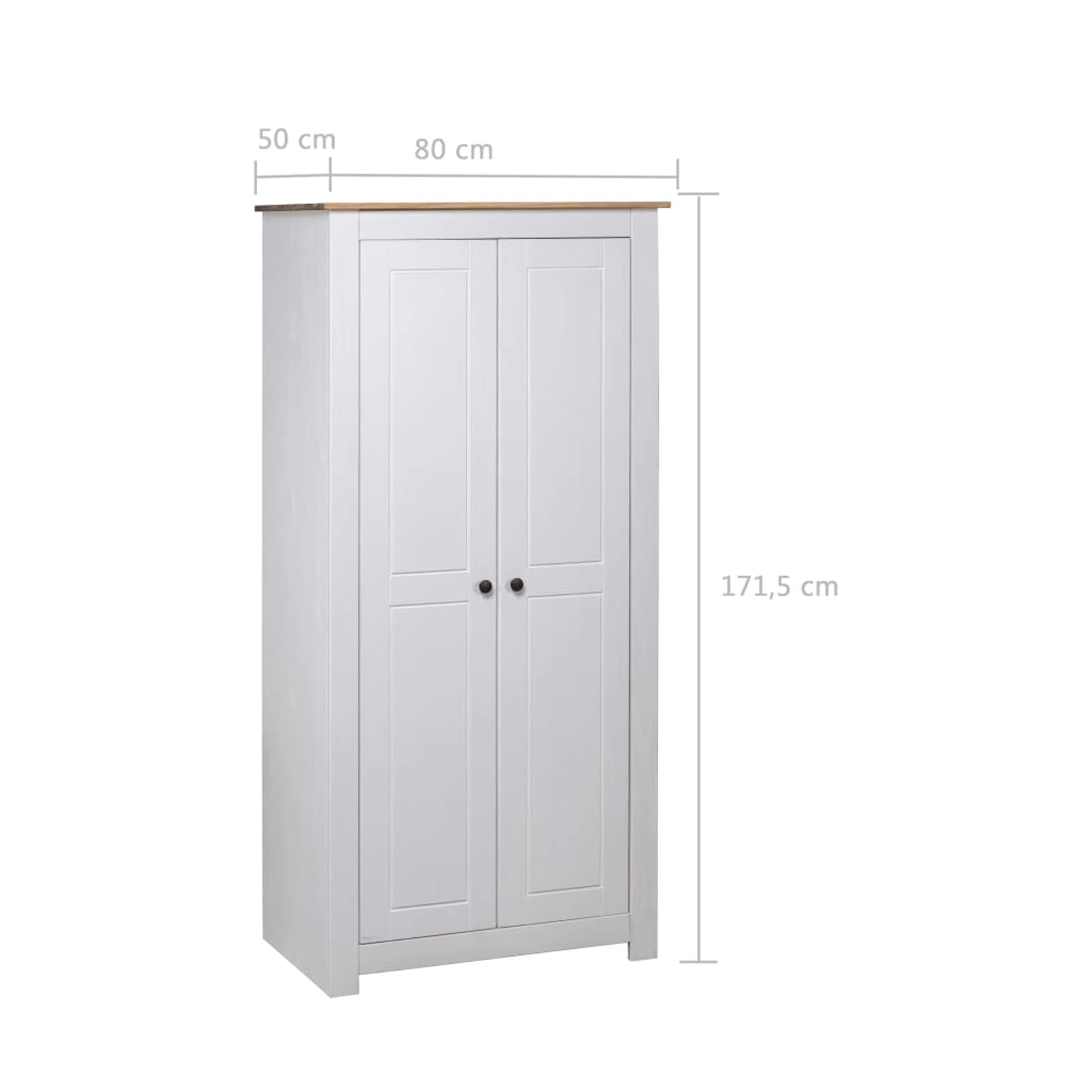 Bopdu Wood Closet Wardrobe, Bedroom Clothes Closet Storage Organizer with Hanging Rod, 31.5"x19.7"x67.5" for Hanging Clothes- White
