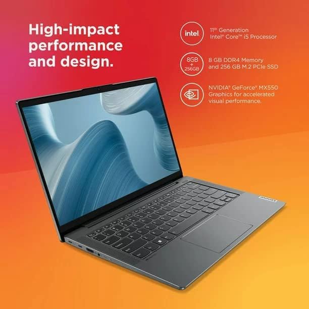 Lenovo IdeaPad 5i, 14" FHD IPS Display, Fingerprint Reader, Intel Core i5-1135G7 (Beat i7-1160G7) Processor up to 2.4 GHz, 8GB RAM, 256 SSD, Backlit Keyboard, HDMI, Windows 11, EAT Cloth