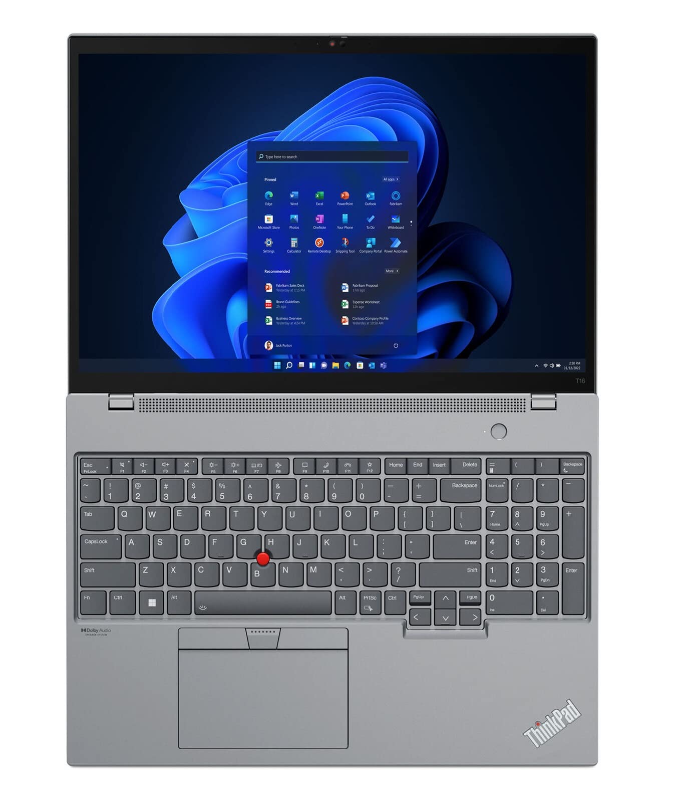 Lenovo ThinkPad T16 Laptop with Ryzen 7 PRO 6850U Processor, 16GB RAM, 1TB Gen4 Performance SSD, 16" WUXGA (1920 x 1200) 300nits Anti-Glare Touchscreen, FHD Cam, Numeric Keypad, Win11 Pro (Storm Gray)