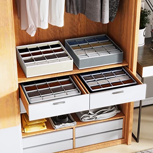 Homsorout Drawer Organizer Divider - Large Fabric Organizer for Clothing, Socks, Panties, Ties - Beige