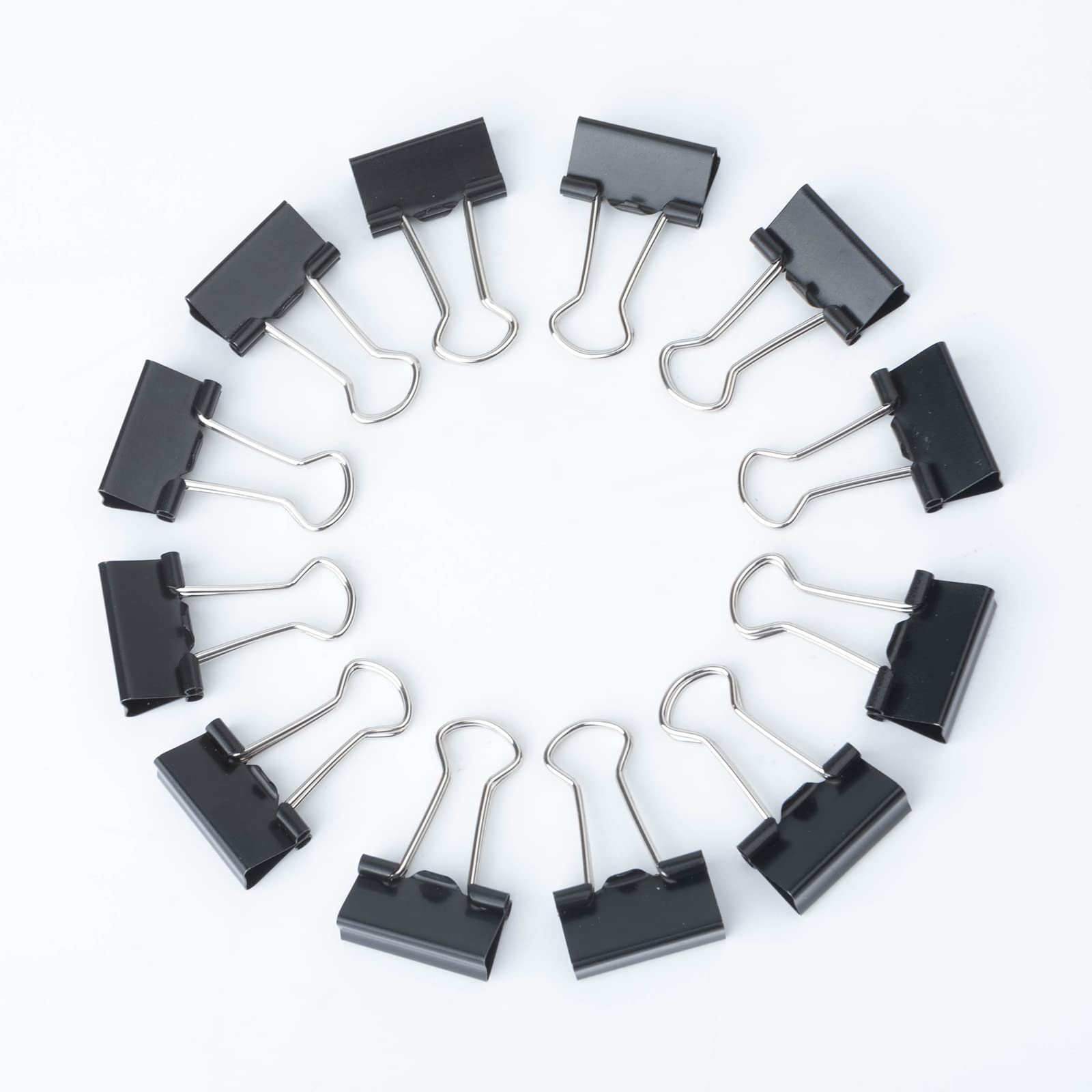 Metal Small Binder Clips Small for Paperwork,50 Pack 3/4 Inch Paper Clamps Clips Office Supplies,Mini Black Office Clips
