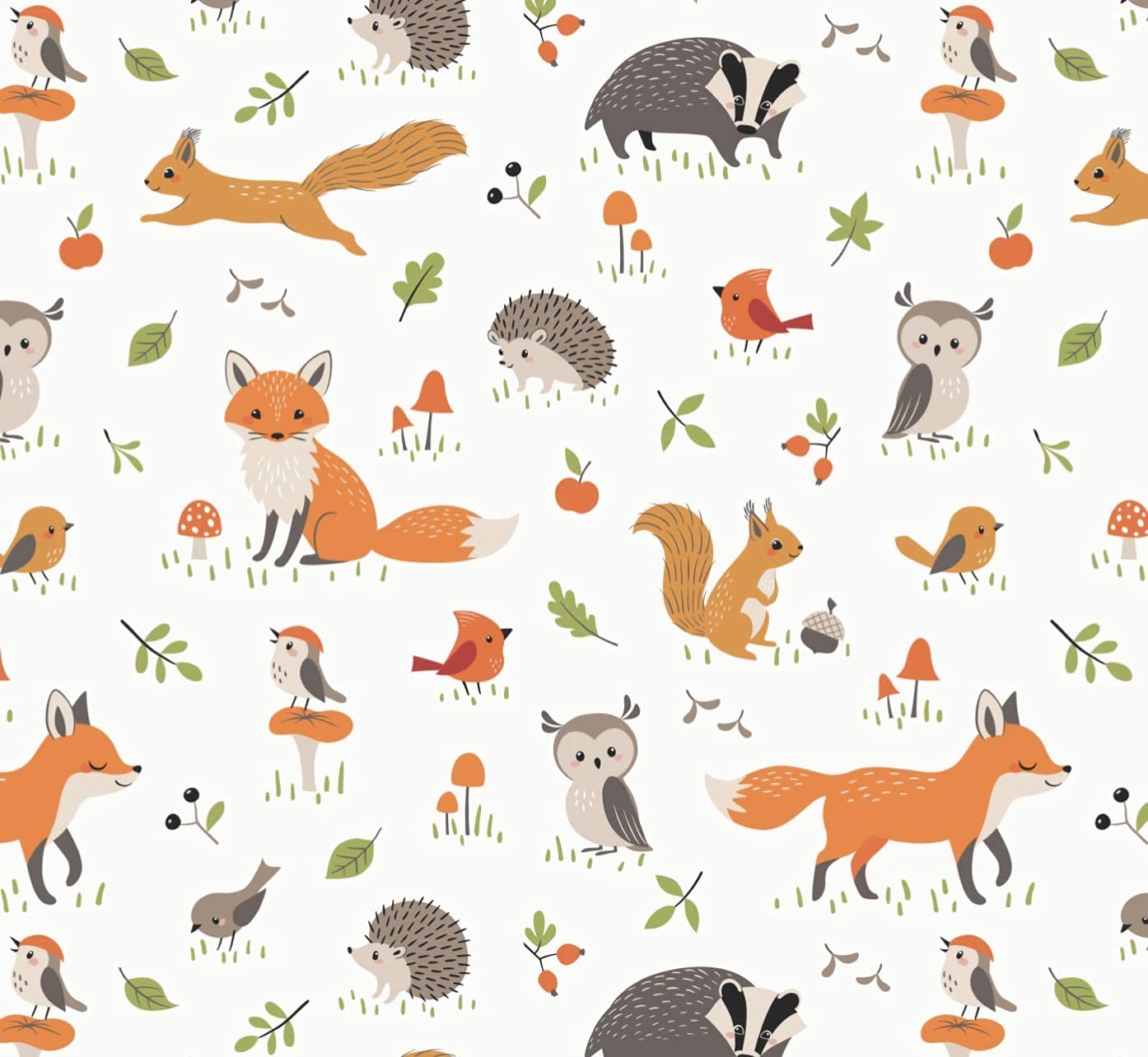 Stesha Party Forest Woodland Animal Wrapping Paper - Folded Flat 30 x 20 Inch (3 Sheets)