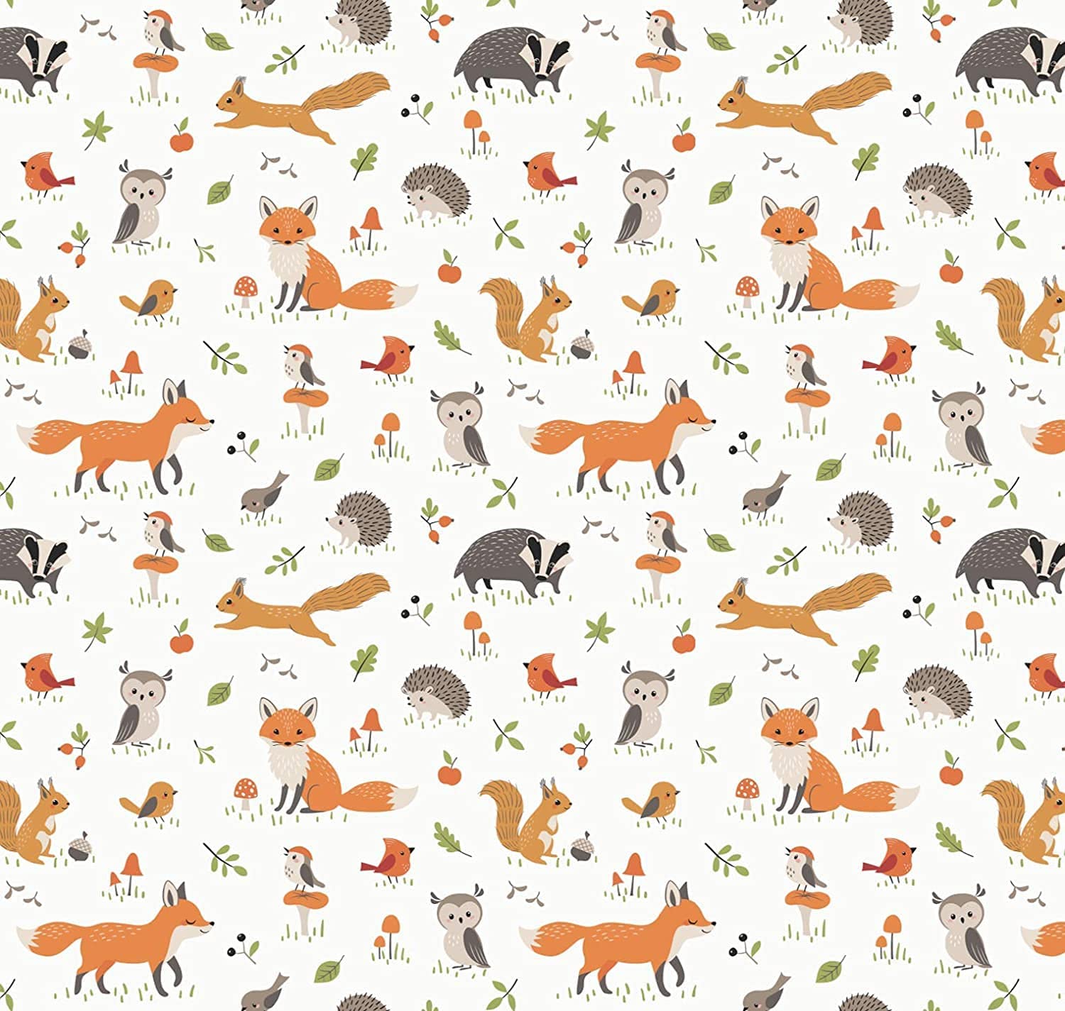 Stesha Party Forest Woodland Animal Wrapping Paper - Folded Flat 30 x 20 Inch (3 Sheets)