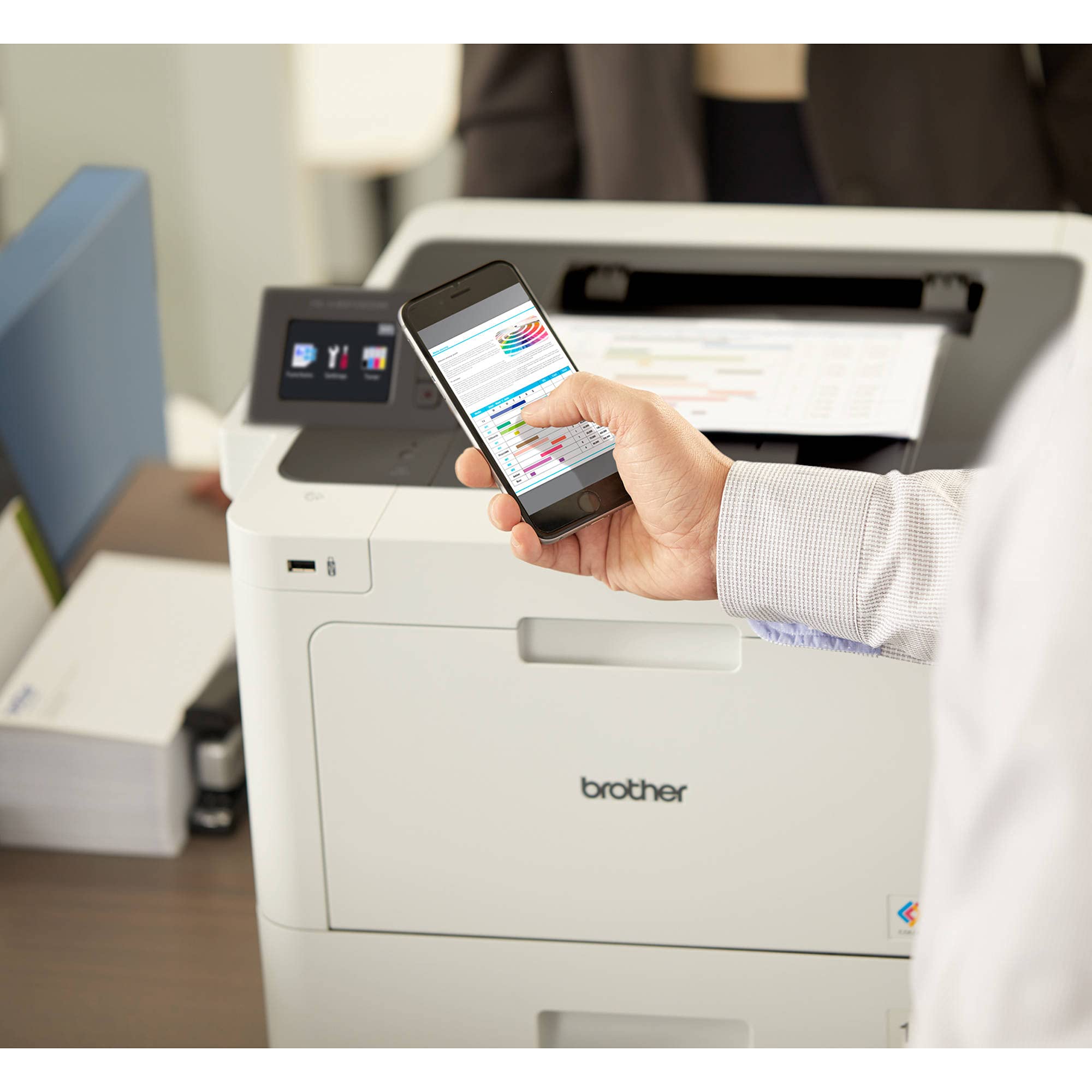 Brother HL-L8360CDWT Business Color Wireless Laser Printer Single-Function - Print Only - 2.7" Touchscreen LCD, 33 ppm, 600 x 2400 dpi, Auto Duplex Printing, 1GB Memory, Dual Trays, NFC, Ethernet