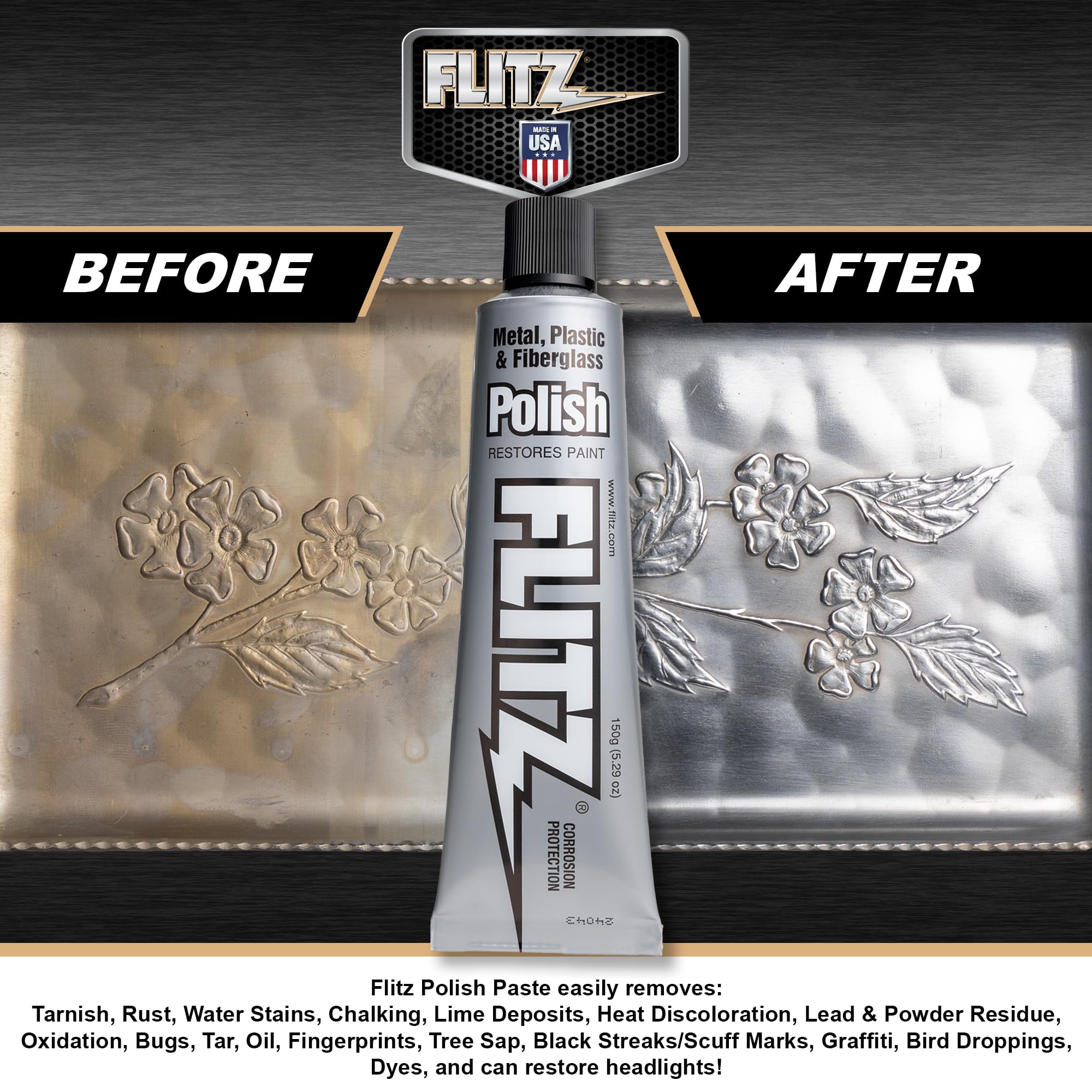 Flitz BU 03515 Metal, Plastic and Fiberglass Polish Paste - 5.29 oz. , Blue