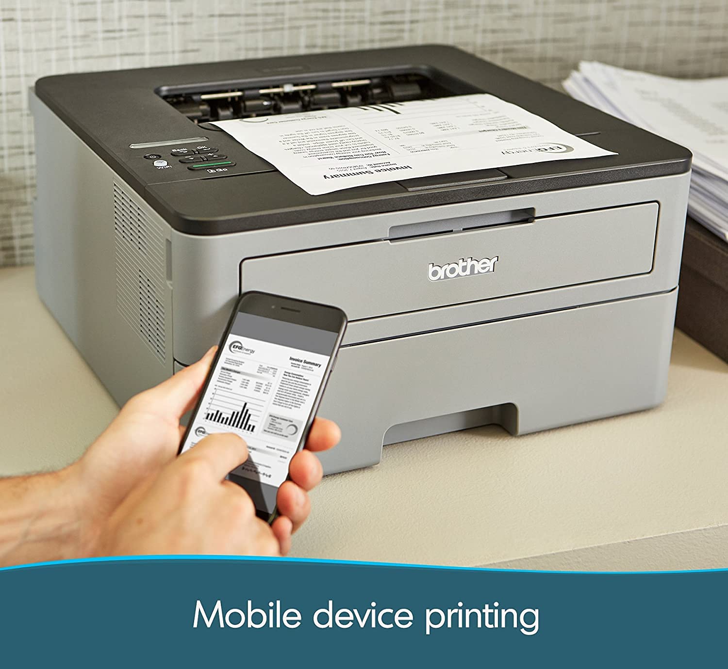 Brother HL_L23 Series Compact Monochrome Laser Printer, 32ppm, 250 Sheets, Wireless, Mobile Printing, Auto 2-Sided Printing, with MTC Printer Cable, Black