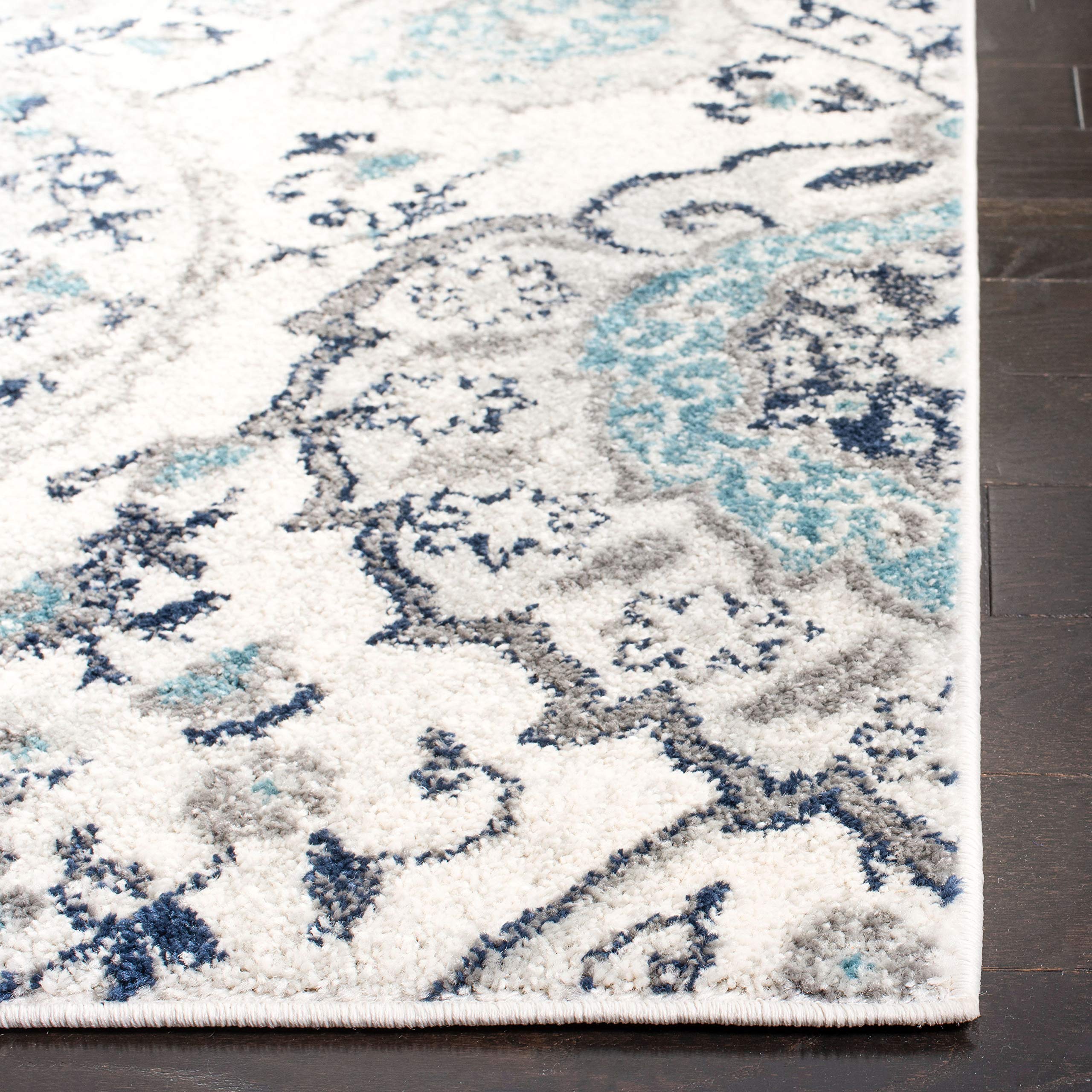 SAFAVIEH Madison Collection 8' x 10' Cream / Light Grey MAD600C Boho Chic Glam Paisley Non-Shedding Living Room Bedroom Dining Home Office Area Rug