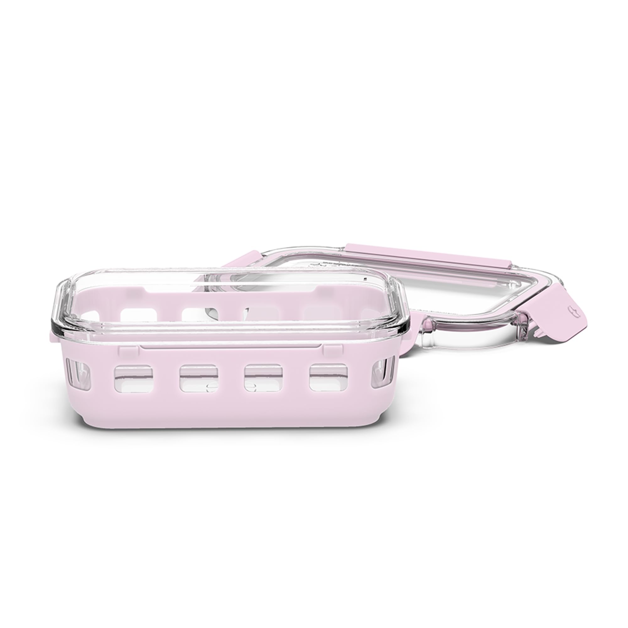 Ello DuraGlass Glass Food Storage Containers - Meal Prep Container with Silicone Sleeve and Airtight Durable Tritan Lid, 1.75 Cup, Cashmere Pink