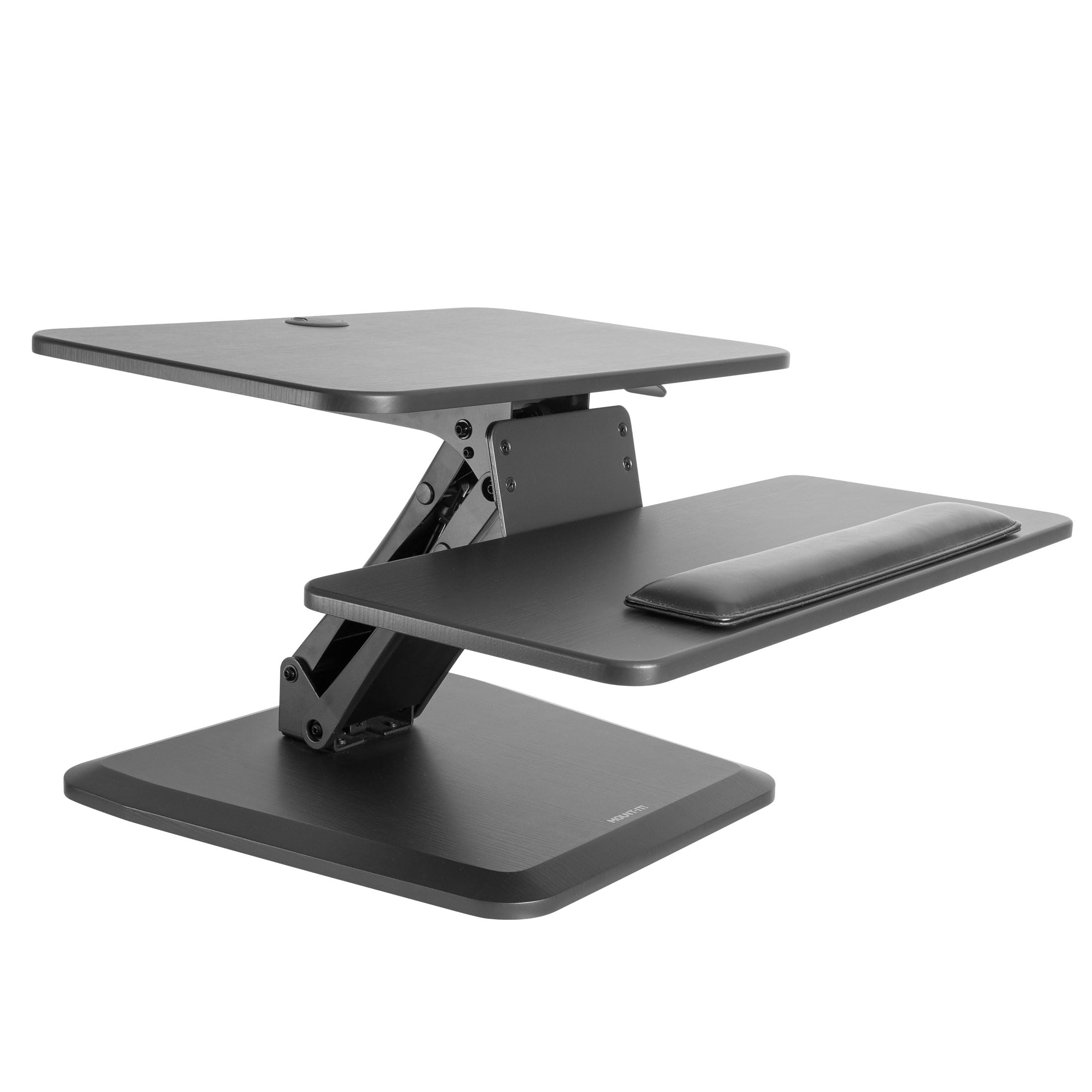 Mount-It! Sit Stand Desk Converter, Ergonomic Height Adjustable Tabletop Standing Desk, Gas Spring Compact Desk Riser MI-7916, Black Stand