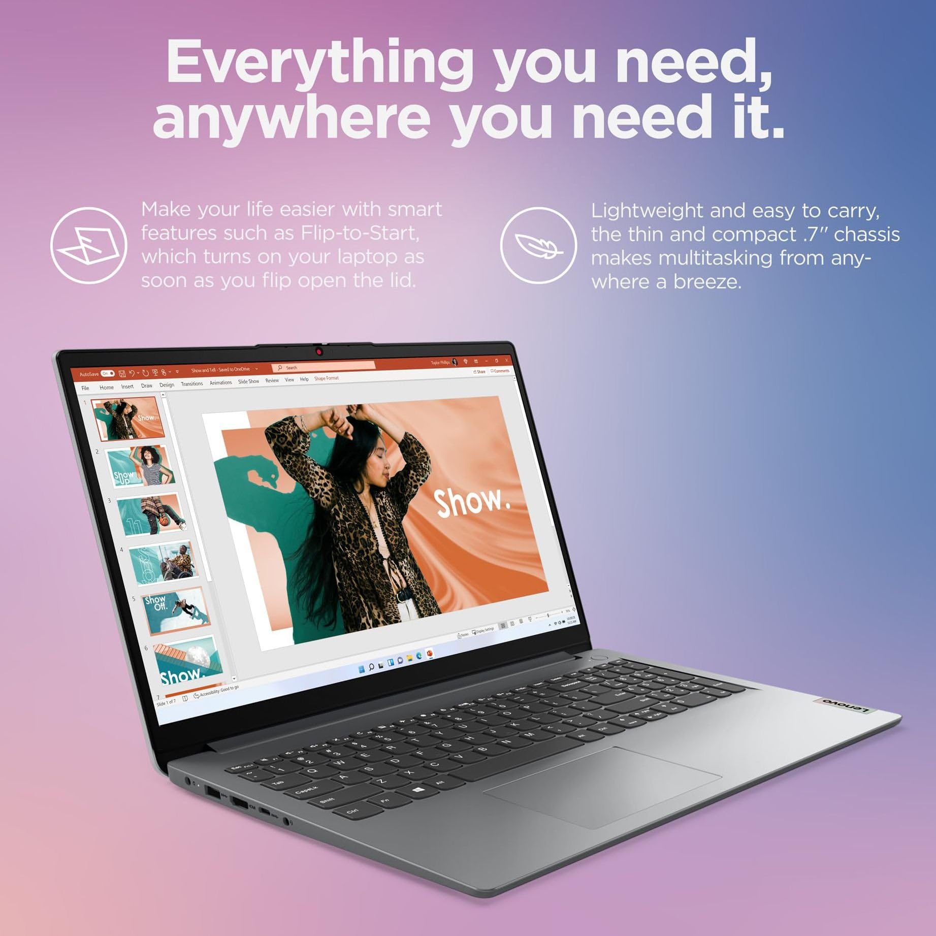 Lenovo IdeaPad 1 Silver Slim Laptop Intel Processor N4020 up to 2.8Ghz 4GB DDR4 128GB SSD 14in FHD LED HDMI Win 11 Webcam (LE14-Renewed)