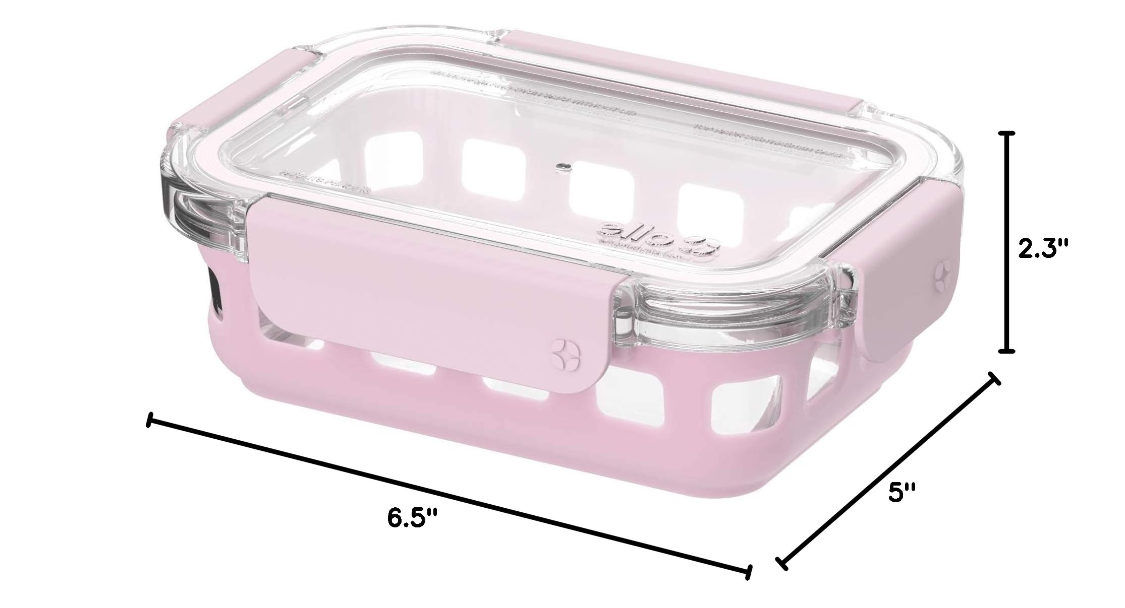 Ello DuraGlass Glass Food Storage Containers - Meal Prep Container with Silicone Sleeve and Airtight Durable Tritan Lid, 1.75 Cup, Cashmere Pink