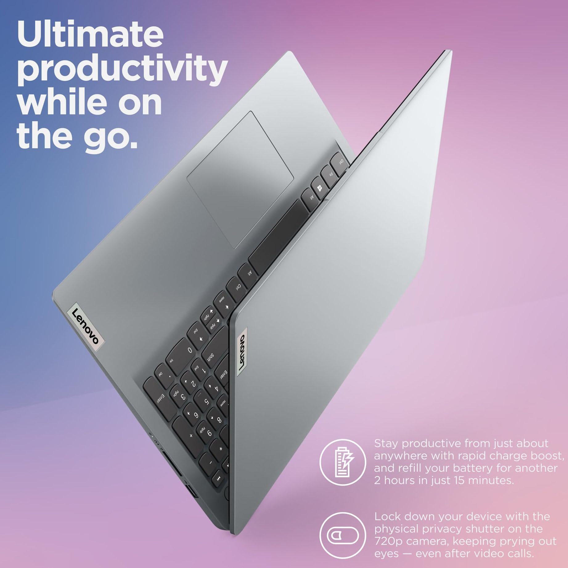 Lenovo IdeaPad 1 Silver Slim Laptop Intel Processor N4020 up to 2.8Ghz 4GB DDR4 128GB SSD 14in FHD LED HDMI Win 11 Webcam (LE14-Renewed)