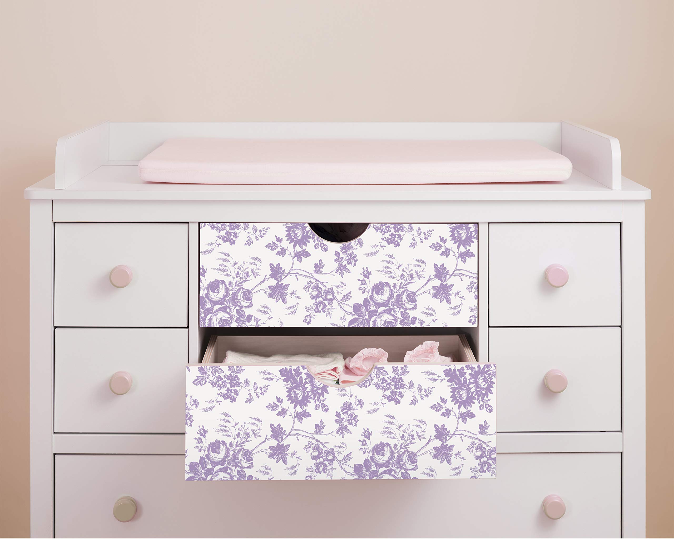 Con-Tact Brand Creative Covering, 18-Inches by 9-Feet, Toile Lavender Self-Adhesive Vinyl Drawer and Shelf Liner, x 9'