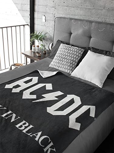 AC/DC Blanket Back in Black Super Soft and Cuddly Fleece Plush Throw Blanket