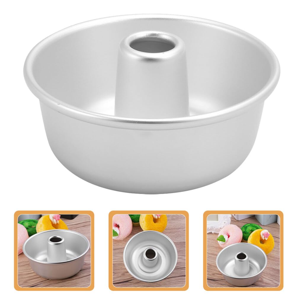 Yardwe Tube Pans for Baking Mini Angel Food Cake Pan, 4 inch Round Chiffon Cake Mold Aluminum Tube Pan Baking Cake Mould Donuts Molds