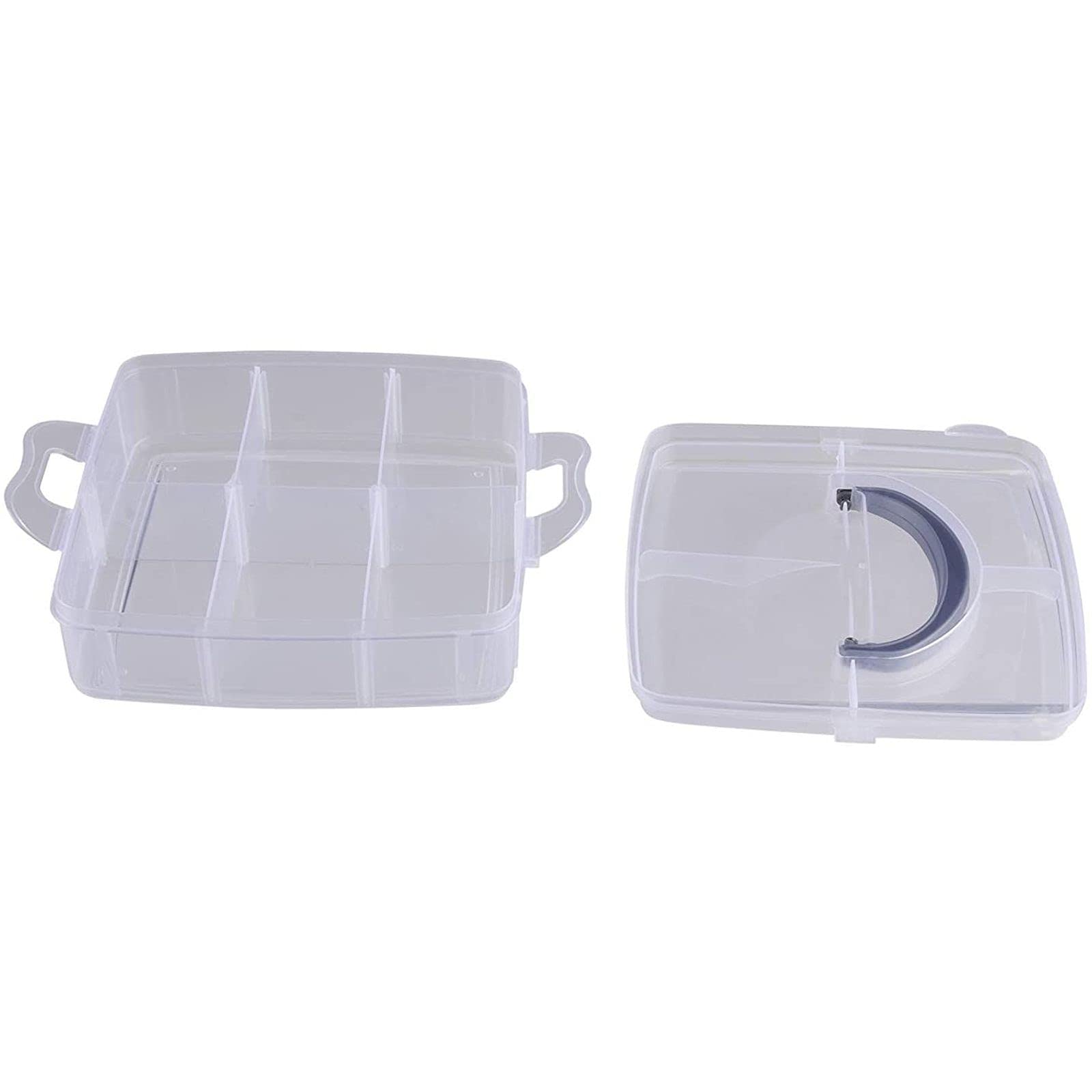 Juvale Plastic Craft Organizer Box with 6 Compartments (6 Inches, 2-pack)