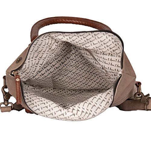Mona B Luna Upcycled Recycled Durrie Vegan Tote Handbag with RFID Blocking