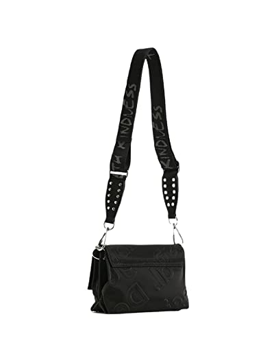 Desigual woMens Casual Across Body Bag, Black, U US