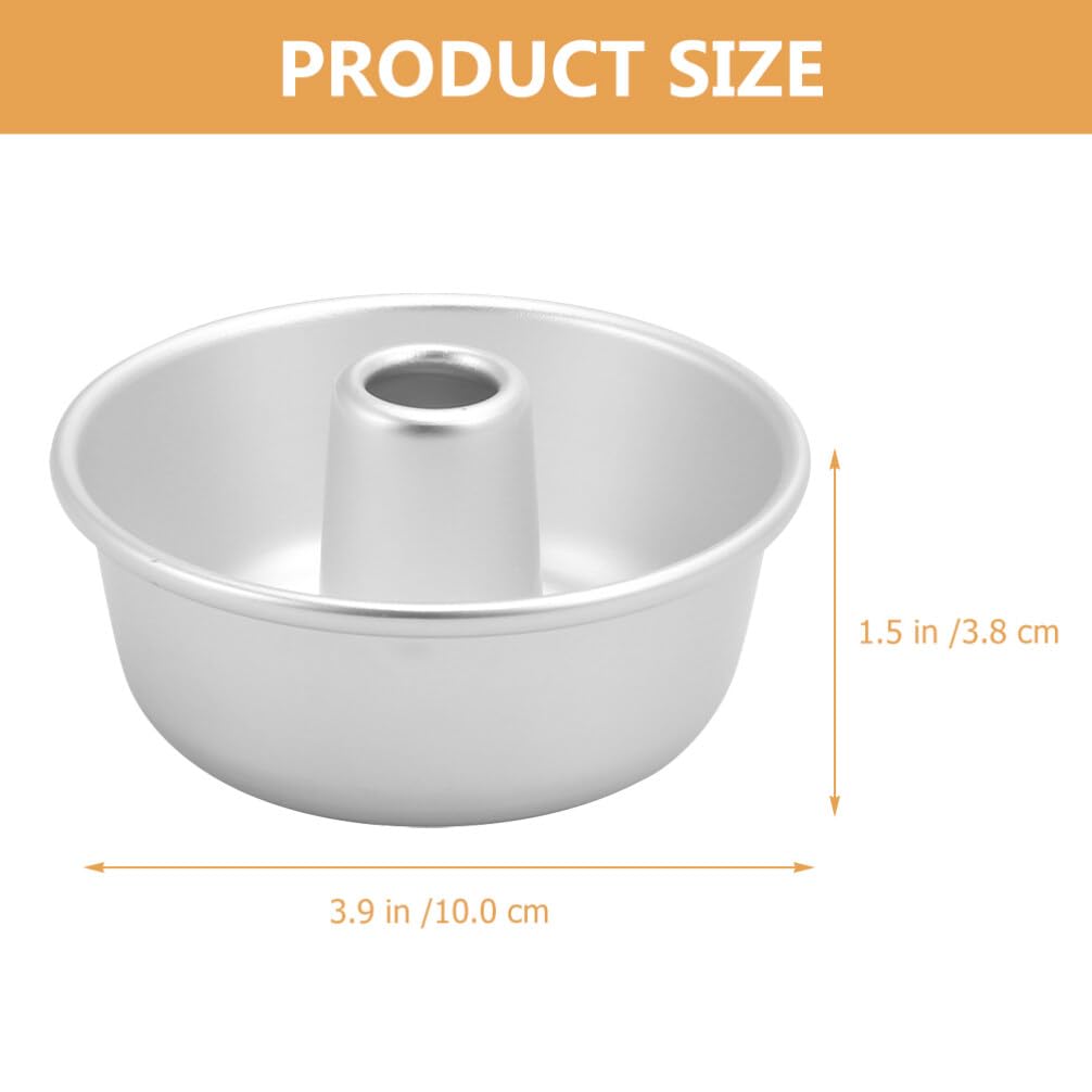 Yardwe Tube Pans for Baking Mini Angel Food Cake Pan, 4 inch Round Chiffon Cake Mold Aluminum Tube Pan Baking Cake Mould Donuts Molds