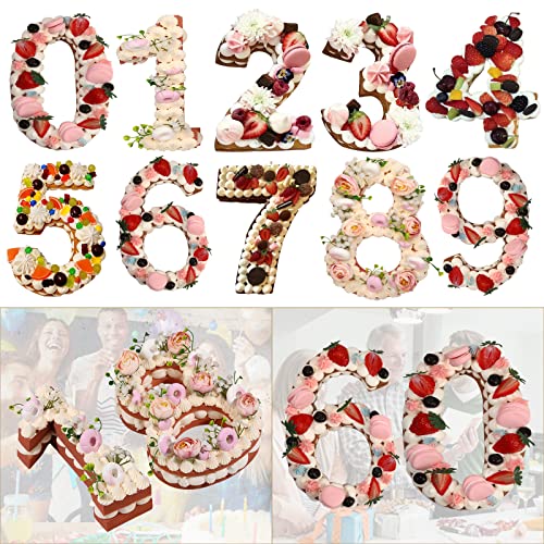 Yhywcy Number Cake Pan 10 Inch Large Silicone Number Cake Pans Baking Number Cake Molds for Birthday Wedding Anniversary Graduation(Number 5)