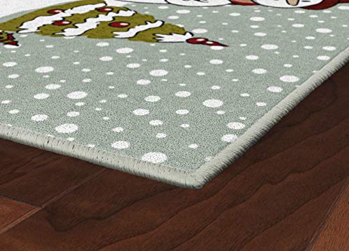 Brumlow MILLS Snowman Washable Festive Christmas Snow Scene Indoor or Outdoor Holiday Area Rug for Living or Dining Room, Bedroom Carpet and Kitchen Runner Rug, 30" x 46", Snow Christmas Tree