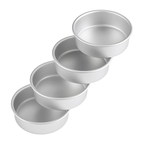 Wilton Performance Pans Aluminum Round Cake Pan, 6 x 2 in., Pack of 4)