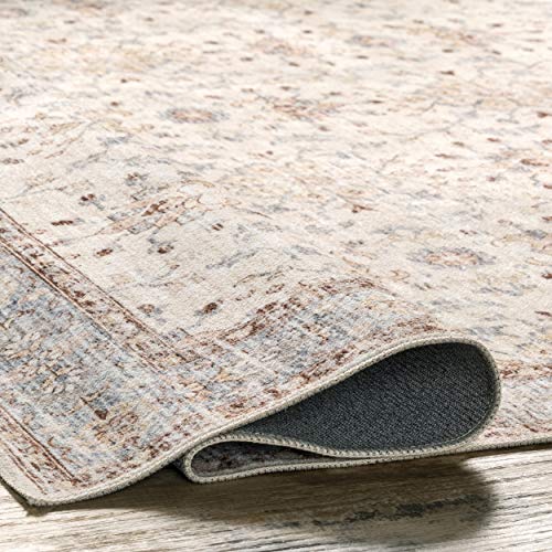 nuLOOM Gemma Machine Washable Transitional Floral Area Rug 4' x 6'