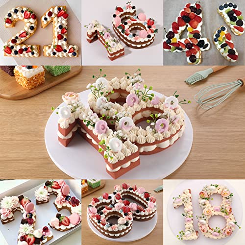 Yhywcy Number Cake Pan 10 Inch Large Silicone Number Cake Pans Baking Number Cake Molds for Birthday Wedding Anniversary Graduation(Number 5)