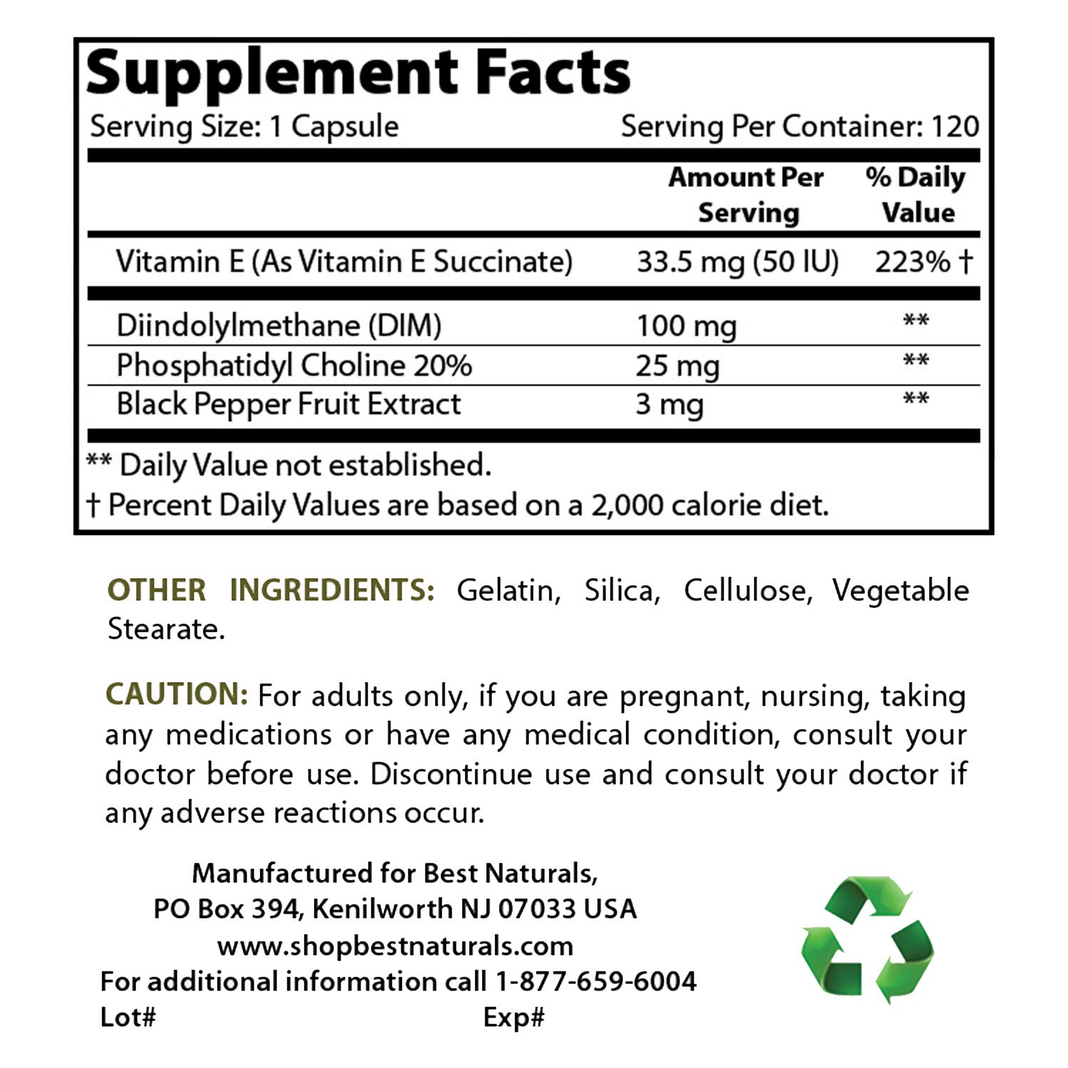 Calcium D-Glucarate 200 mg & DIM Supplement 100 mg