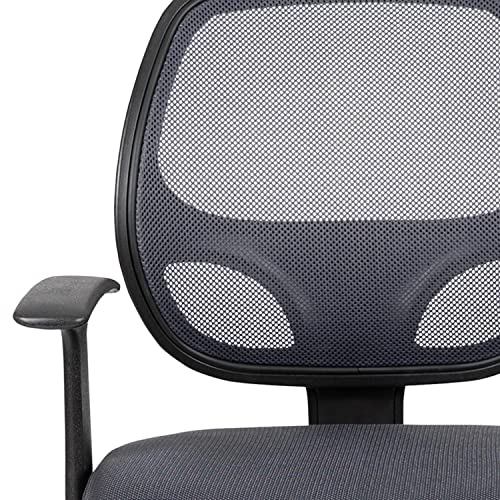 Flash Furniture Flash Fundamentals Mid-Back Gray Mesh Swivel Ergonomic Task Office Chair with Arms
