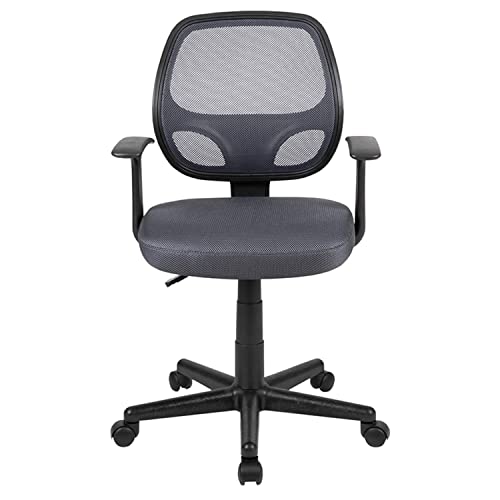 Flash Furniture Flash Fundamentals Mid-Back Gray Mesh Swivel Ergonomic Task Office Chair with Arms