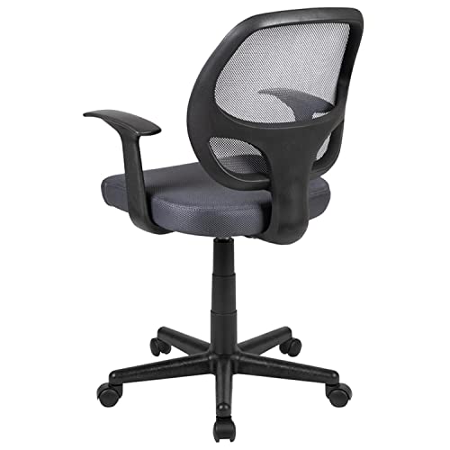 Flash Furniture Flash Fundamentals Mid-Back Gray Mesh Swivel Ergonomic Task Office Chair with Arms