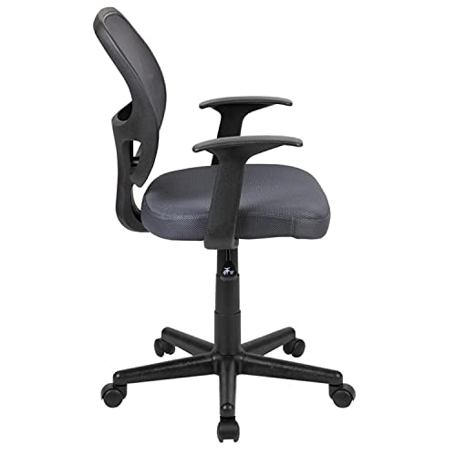 Flash Furniture Flash Fundamentals Mid-Back Gray Mesh Swivel Ergonomic Task Office Chair with Arms