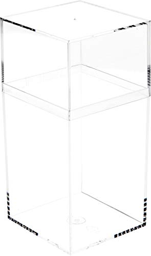 Pioneer Plastics 036C Clear Tall Rectangular Plastic Container, 2.75" W x 2.625" D x 5.75" H, Pack of 4
