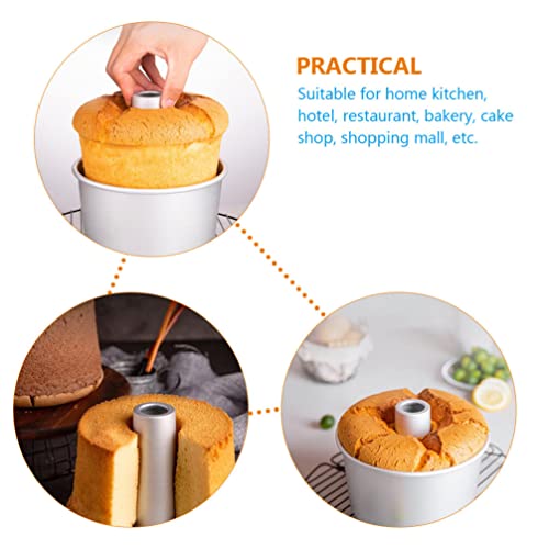 FLAVAS Mini Angel Food Pan Cake Pan 4inch NonStick Chiffon Tube Pan with Removable Bottom for Oven and Baking