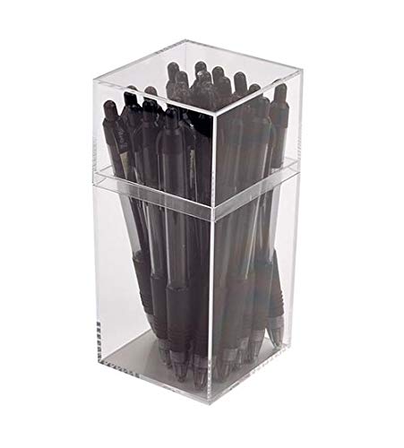 Pioneer Plastics 036C Clear Tall Rectangular Plastic Container, 2.75" W x 2.625" D x 5.75" H, Pack of 4
