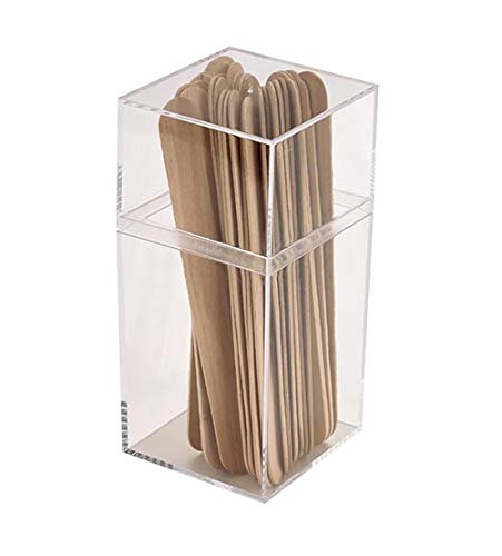 Pioneer Plastics 036C Clear Tall Rectangular Plastic Container, 2.75" W x 2.625" D x 5.75" H, Pack of 4