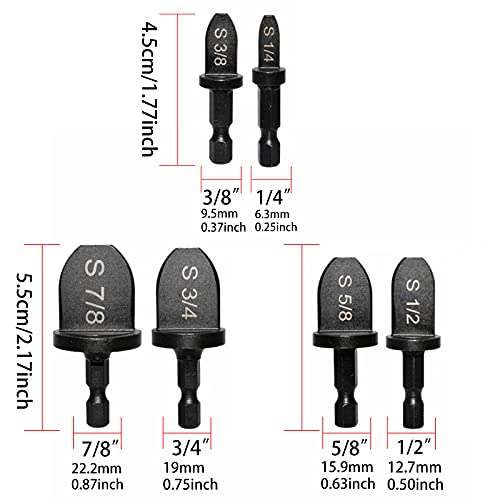 Yu&Yang HVAC Repairing Set Air Conditioner Copper Tube Expander Swaging Tool Manual Copper Pipe Swage Too Expander Drill Bit Soft Copper tubing Tool bit with 1/4'', 3/8'',1/2'', 5/8'',3/4'',7/8''Bits