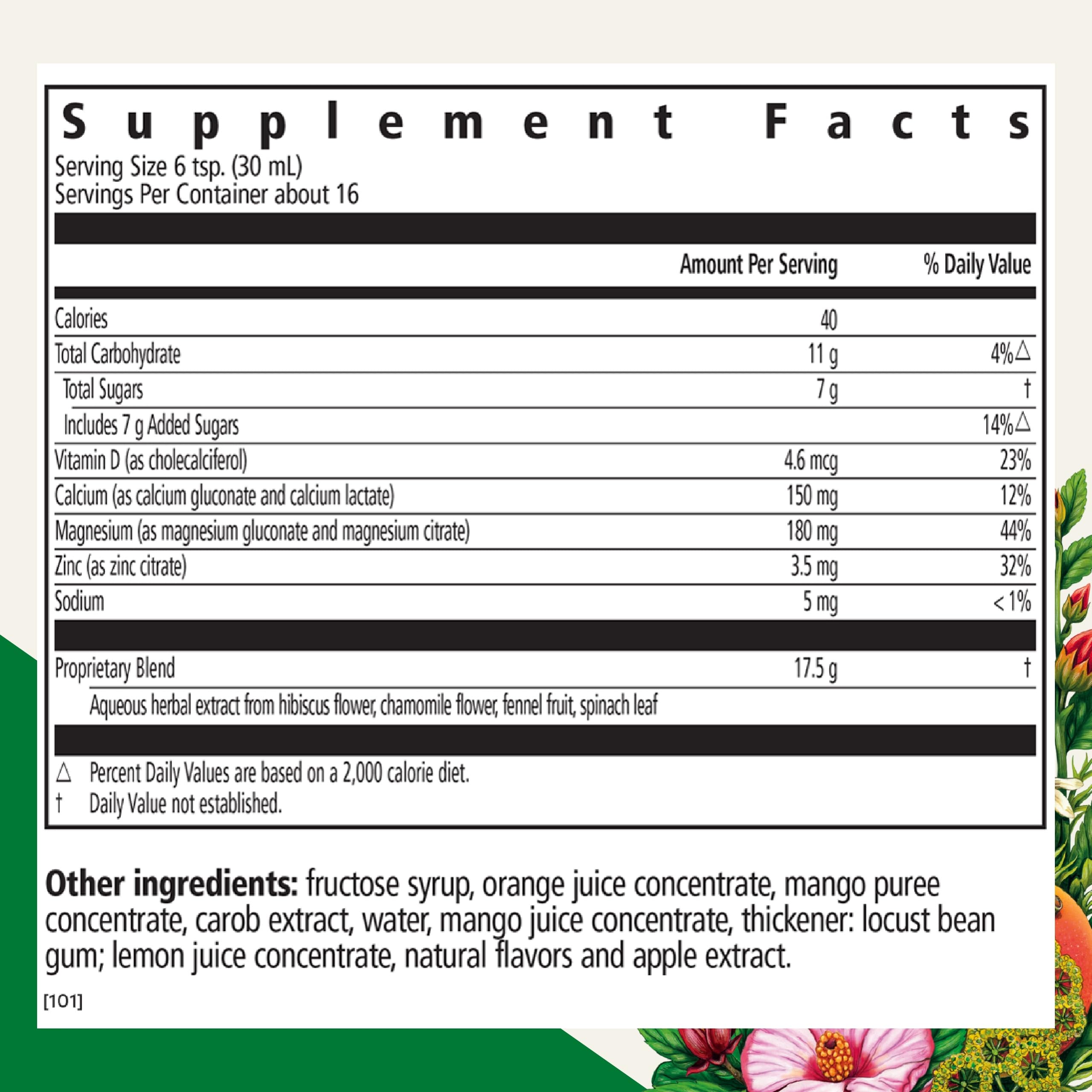 Floradix Calcium Magnesium Liquid Herbal & Mineral Supplement - Bone & Joint Support Supplement with Calcium, Magnesium, Vitamin D & Zinc - Vegetarian, Non-GMO - 17 fl oz