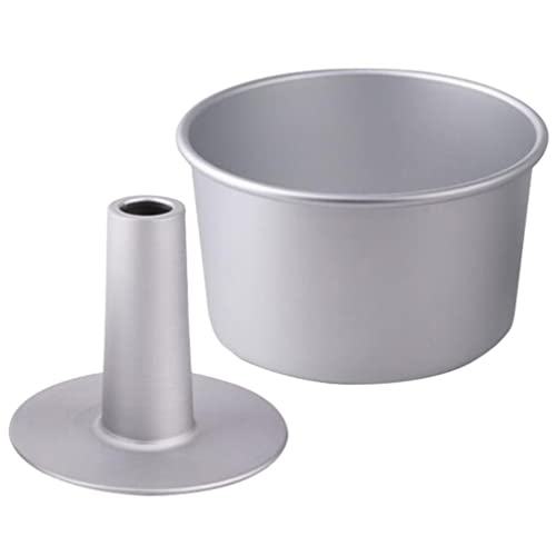 FLAVAS Mini Angel Food Pan Cake Pan 4inch NonStick Chiffon Tube Pan with Removable Bottom for Oven and Baking