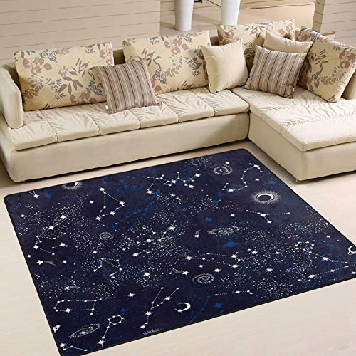ALALAL Star Sky Area Rug, Space Galaxy Rug, Constellation Rugs for Living Room Rug Carpet for Bedroom 5'x7' (80 x 58 inch) Blue